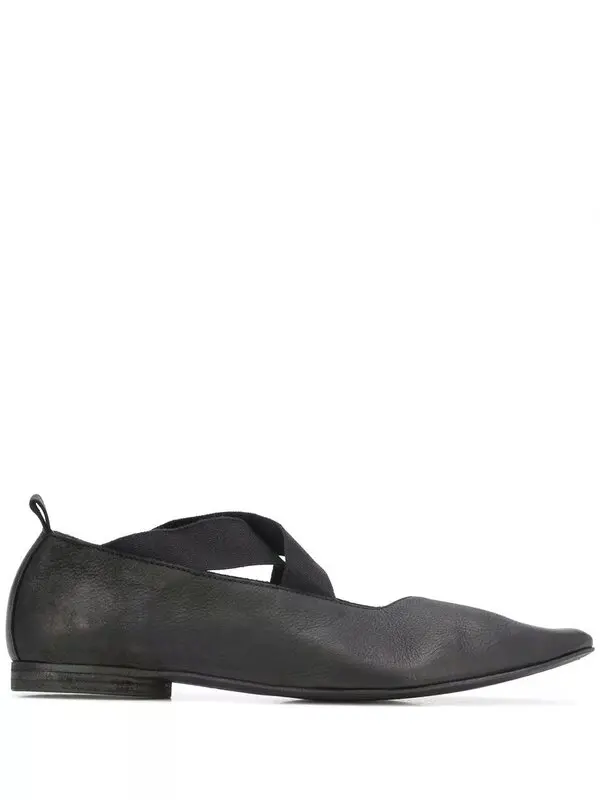 UMA WANG Crisscross Strap Ballerinas - Black
