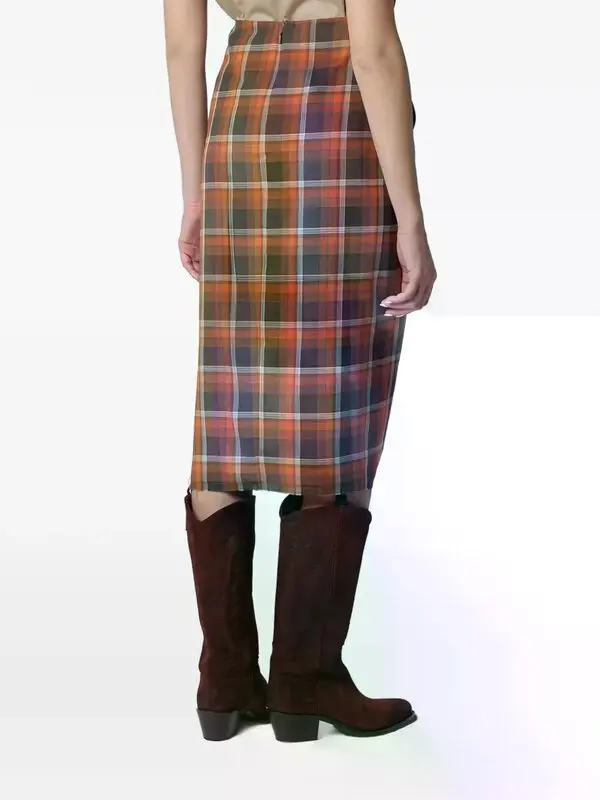 6397 Tartan Plaid Skirt - Orange