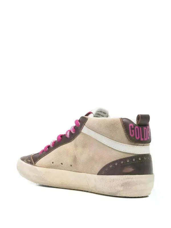 GOLDEN GOOSE Mid Top Star Lace Up Sneakers - Neutrals