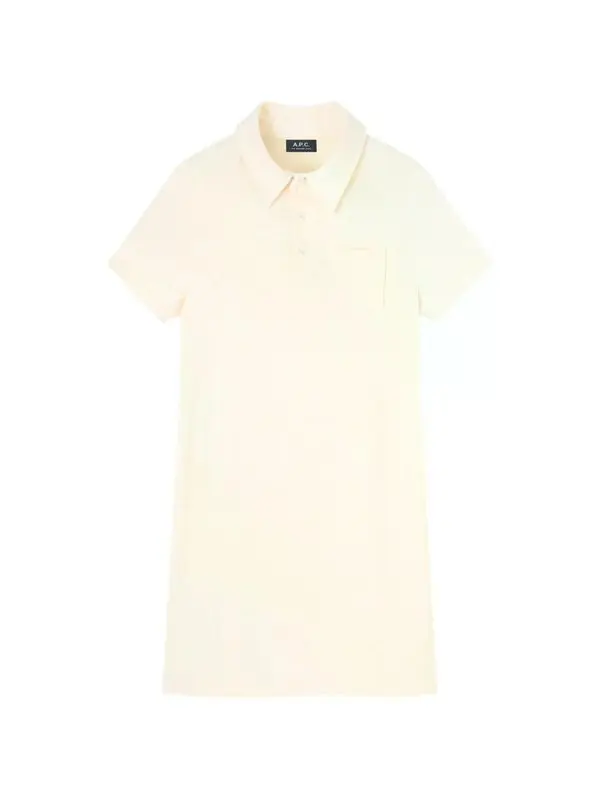 A.p.c. Polo-collar Mini Dress - Neutrals