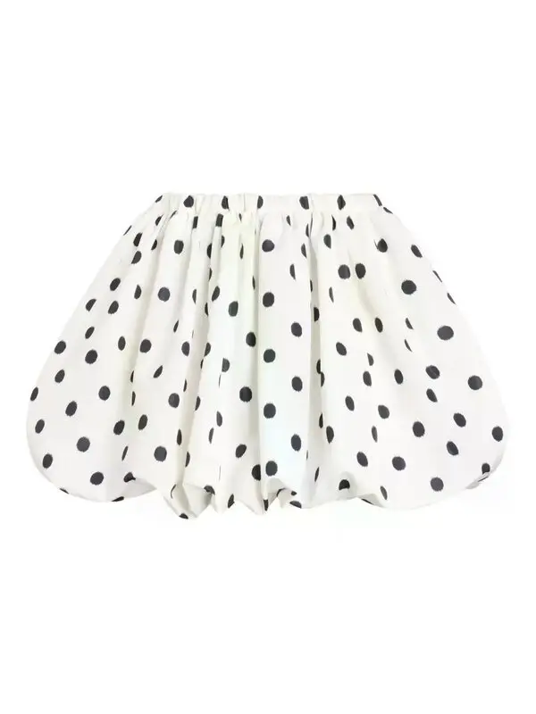 Patou Elasticated-waist Polka-dot Mini Skirt - White