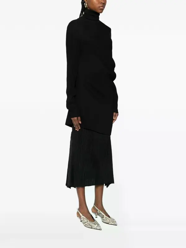 TOTEME High-neck Twist Blouse - Black