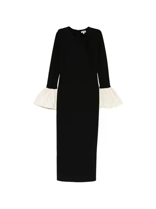 Staud Hawthorne Ruffled-cuff Maxi Dress