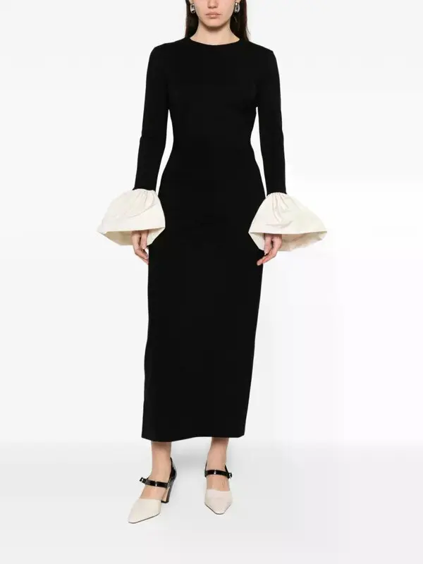 Staud Hawthorne Ruffled-cuff Maxi Dress