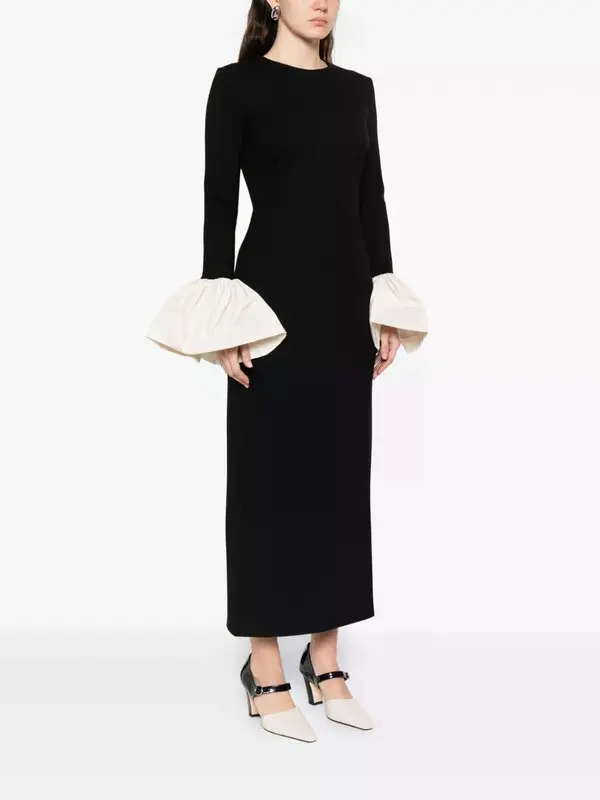 Staud Hawthorne Ruffled-cuff Maxi Dress