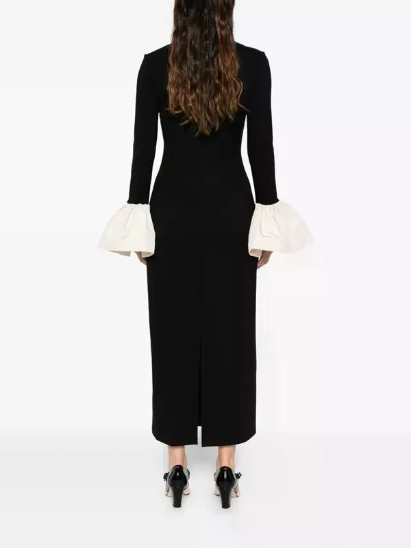 Staud Hawthorne Ruffled-cuff Maxi Dress