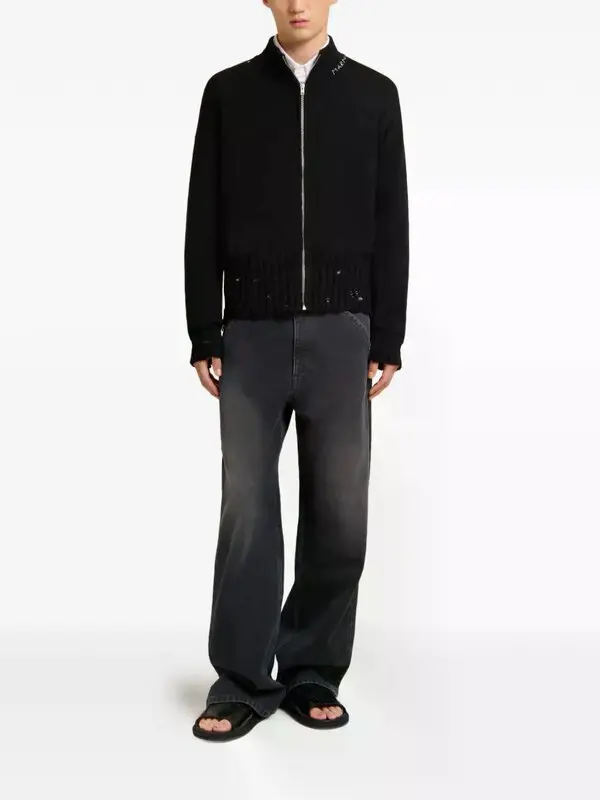 Marni Zip-up Distressed Cardigan