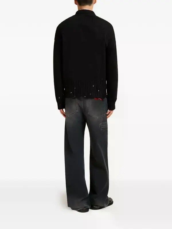 Marni Zip-up Distressed Cardigan