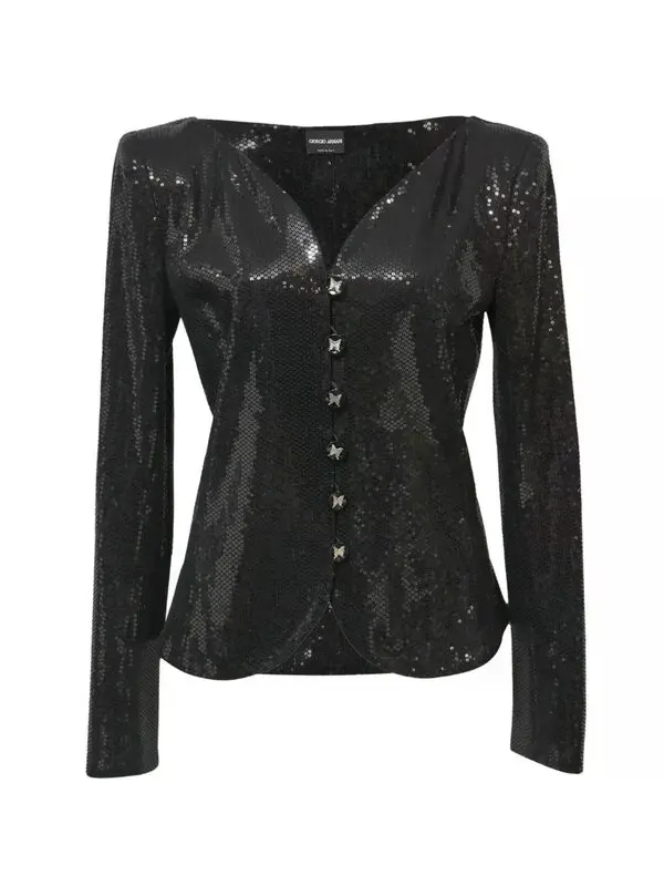 Giorgio Armani Sequinned Butterfly-button Jacket
