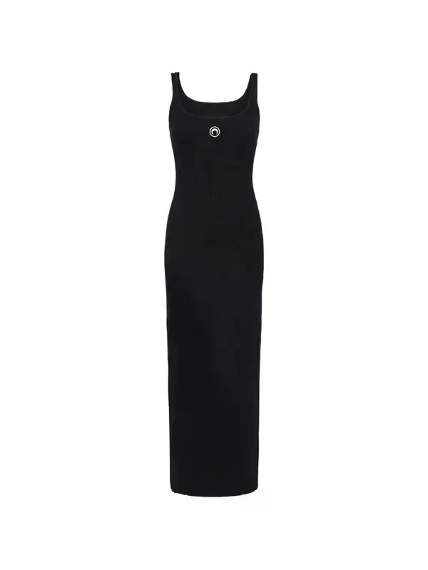 MARINE SERRE Logo Ribbed Jersey Dress