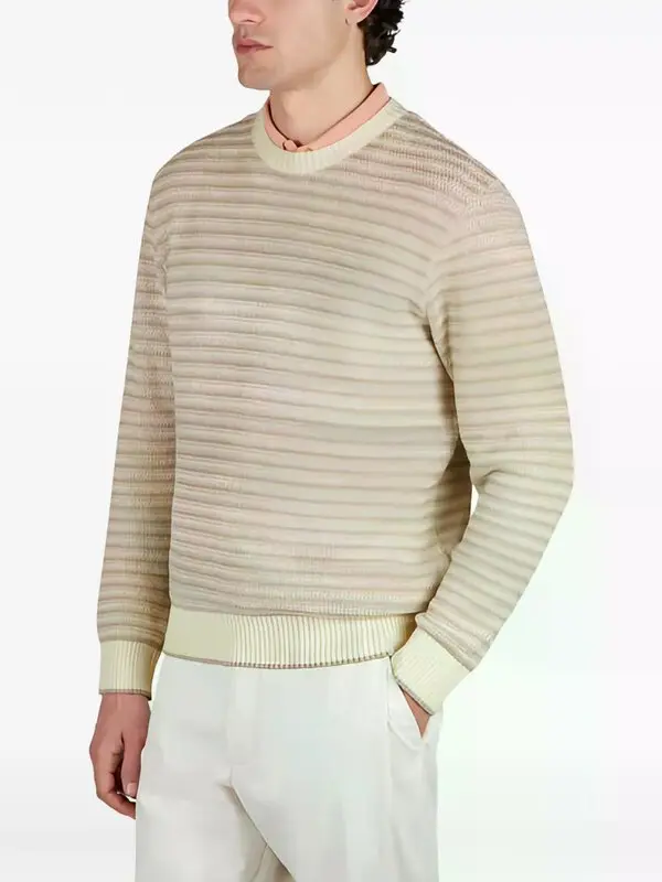 Paul & Shark Bouclé Striped Crew-neck Sweater