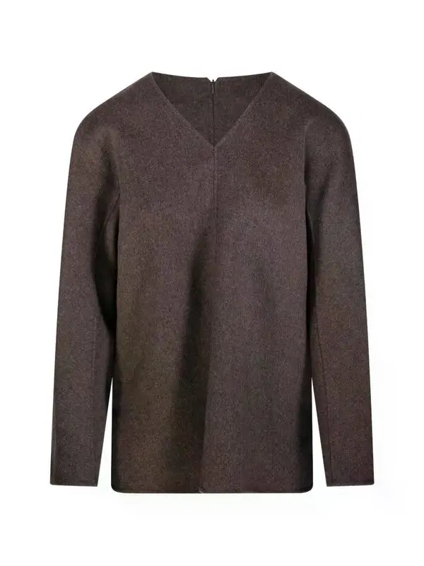 Max Mara V-neck Wool Blouse - Brown