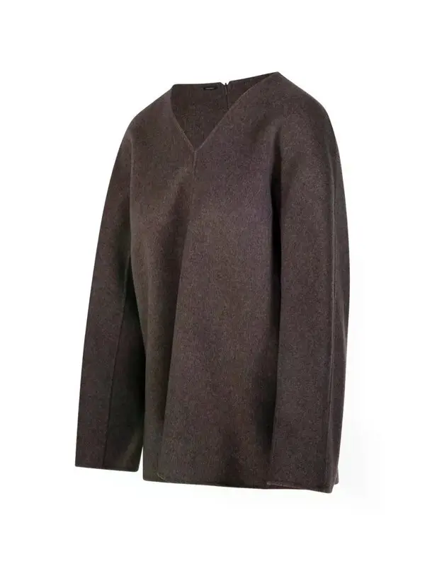 Max Mara V-neck Wool Blouse - Brown