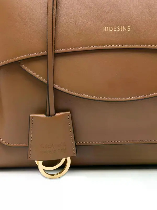 HIDESINS Leather Flap Tote Bag - Brown