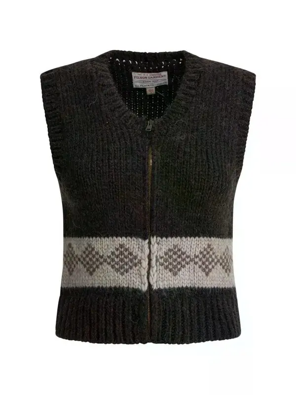 Filson Patterned-intarsia Zip-up Vest