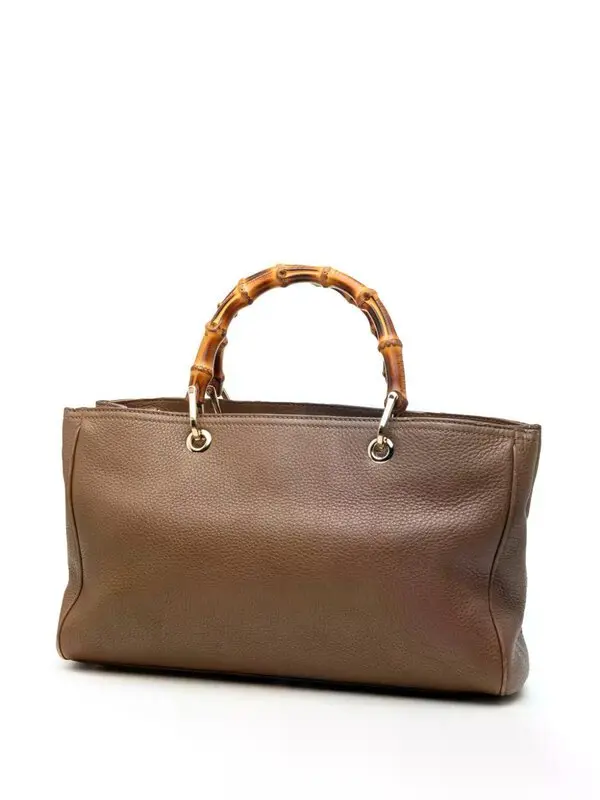 Gucci 2000-2015 Medium Calfskin Bamboo Shopper Satchel - Brown