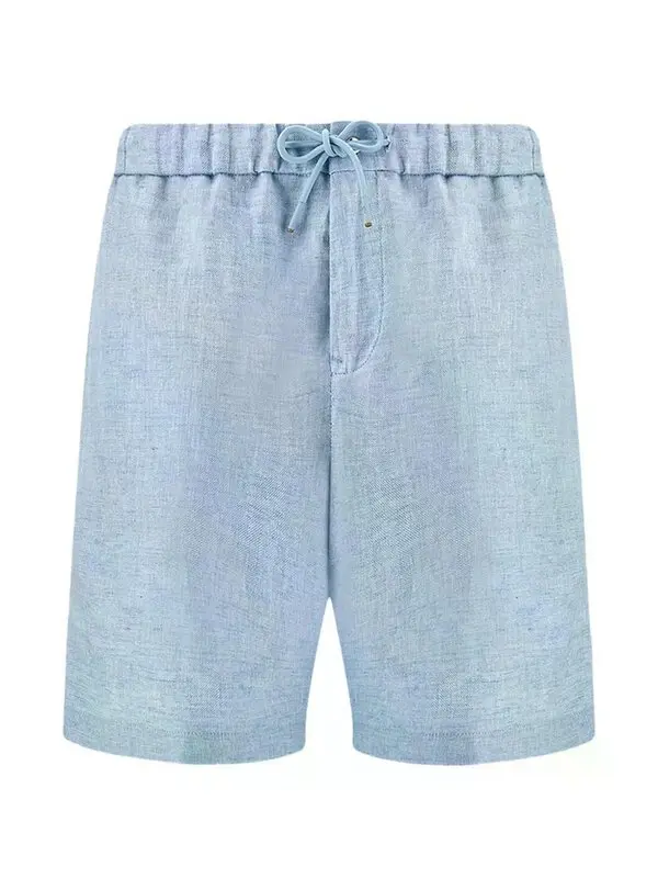 Paul & Shark Drawstring Linen Bermuda Shorts - Blue
