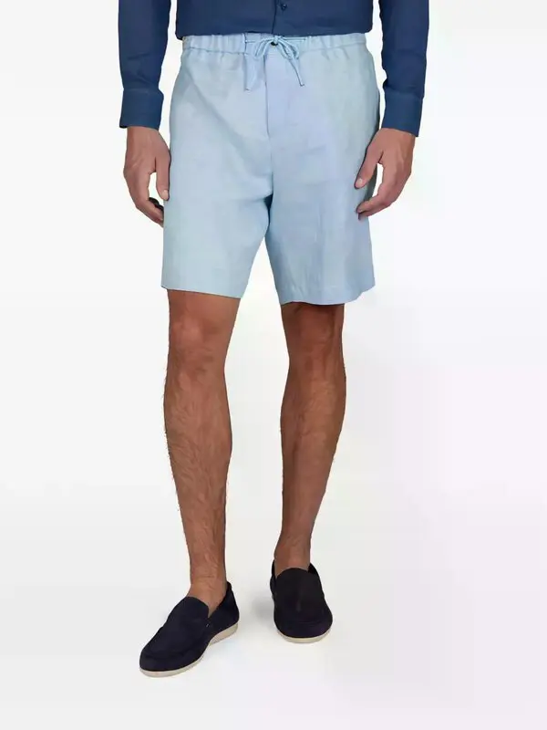 Paul & Shark Drawstring Linen Bermuda Shorts - Blue