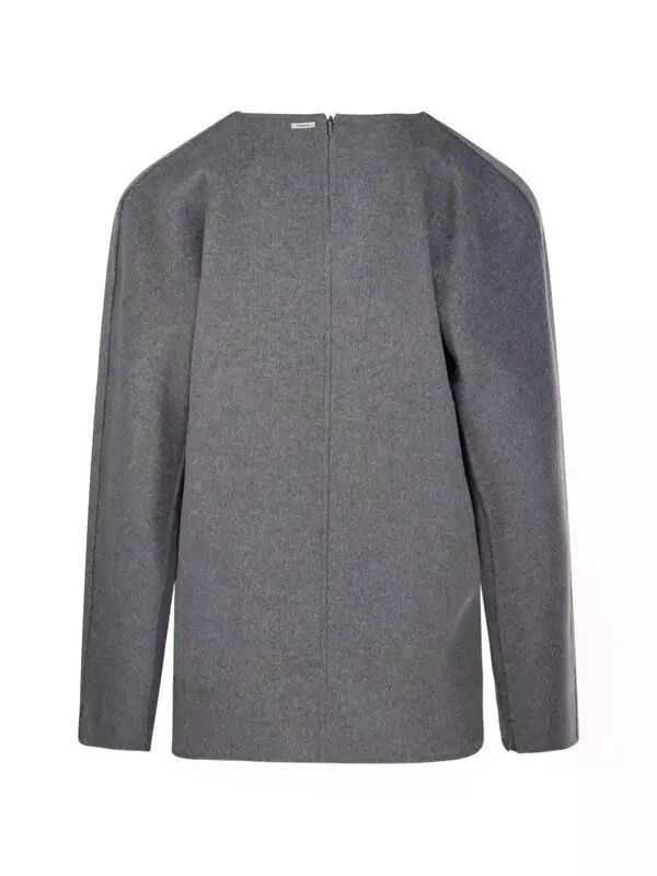 Max Mara V-neck Wool Blouse - Grey