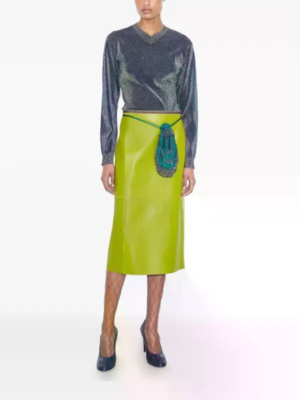 Tory Burch Metallic V-neck Sweater