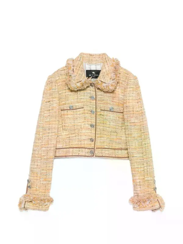 Etro Fringe-trim Tweed Jacket - Neutrals