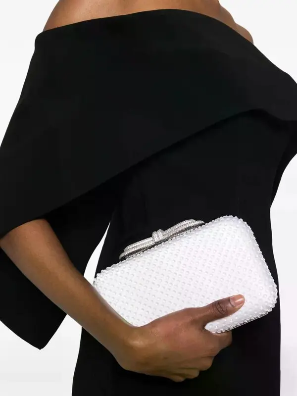 Mach & Mach Double Bow Embellished Clutch