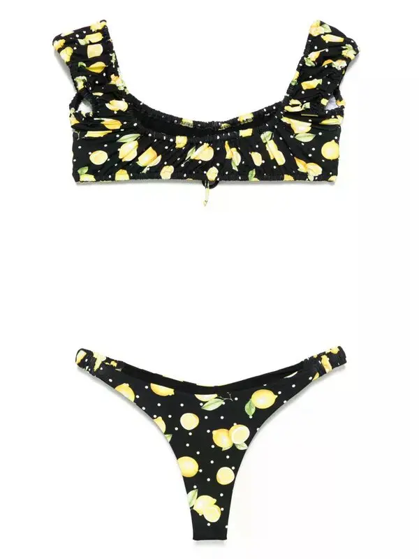 LESLIE AMON Lemon-print Bikini