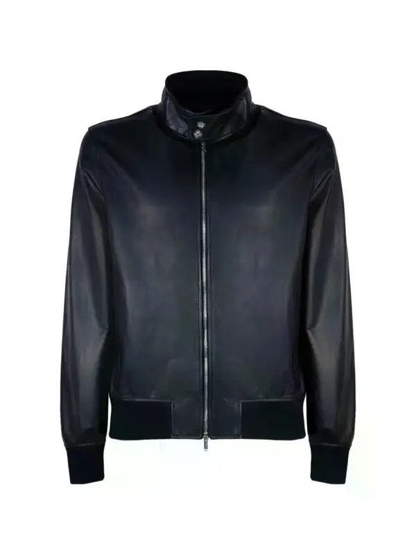 VOLFAGLI FIRENZE Zip-up Lambskin Bomber Jacket