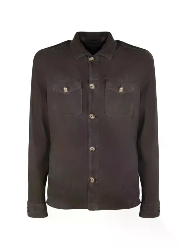 VOLFAGLI FIRENZE Urano Suede Shirt Jacket - Brown