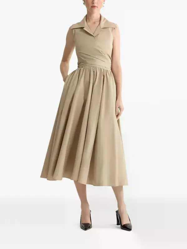 PATOU Draped Midi Dress - Neutrals