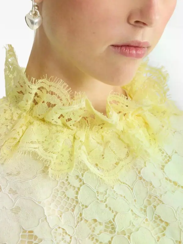 PATOU Lace Ruffled Mini Dress