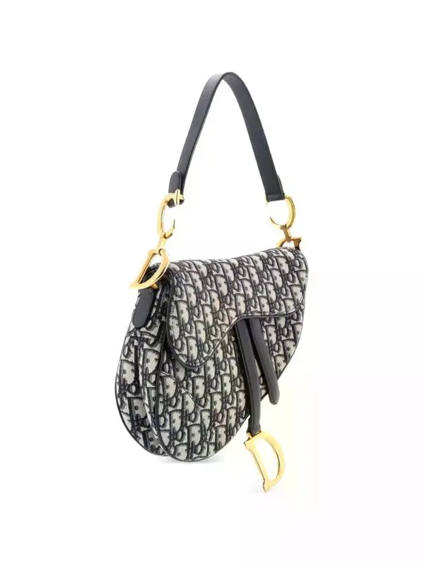 Dior Saddle Oblique Canvas Shoulder Bag - Blue