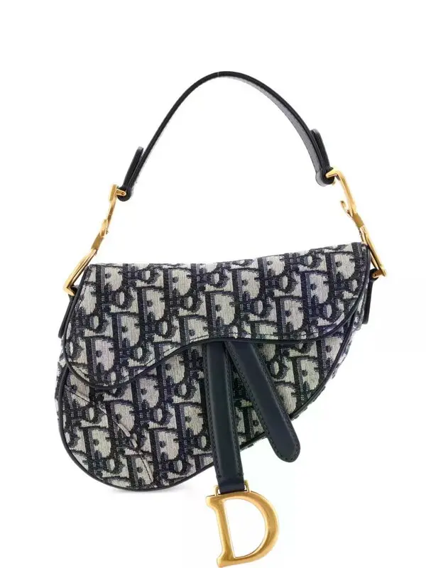 Dior Saddle Handbag Oblique Canvas Mini - Blue