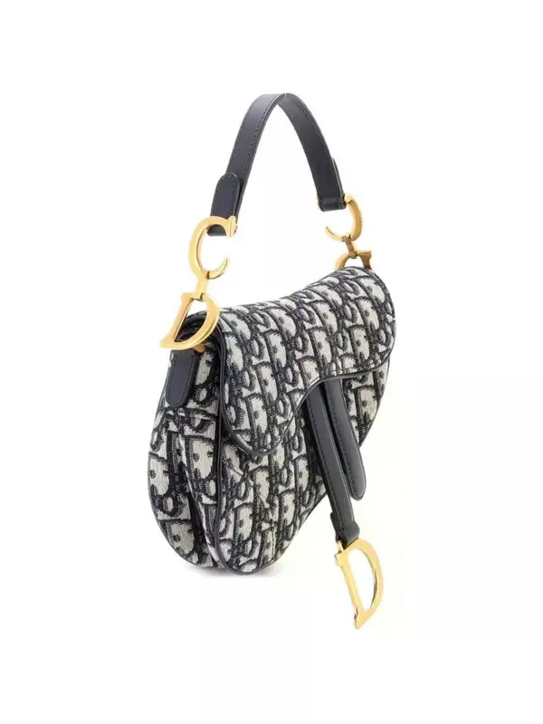 Dior Saddle Handbag Oblique Canvas Mini - Blue