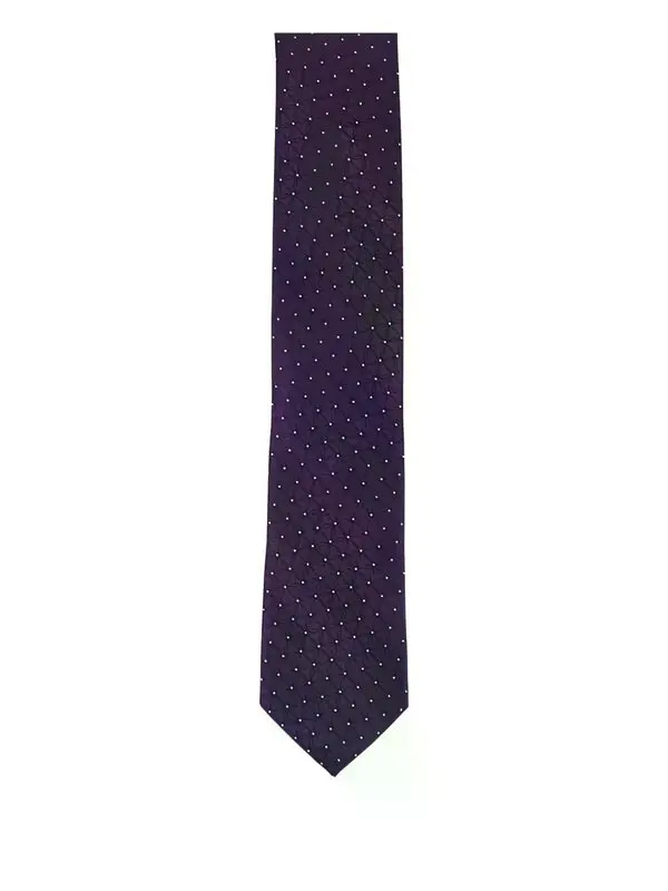 Zegna Geometric Pattern Neck Tie - Purple
