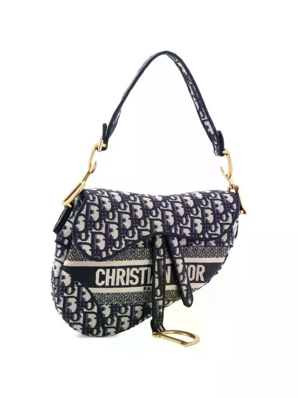 Dior Oblique Canvas Saddle Bag - Blue