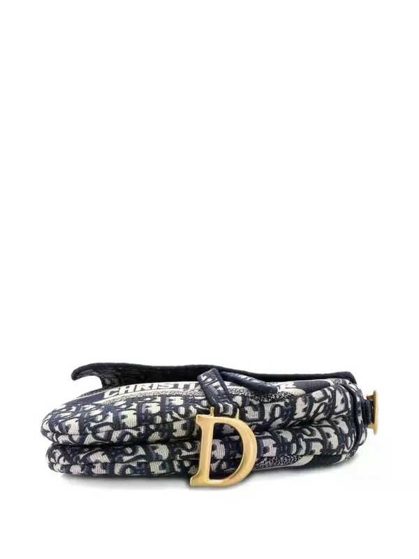 Dior Oblique Canvas Saddle Bag - Blue