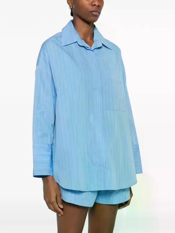 Faithfull The Brand Clemente Chest-pocket Striped Shirt - Blue