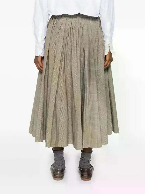 6397 Plaid Pleated Midi Skirt