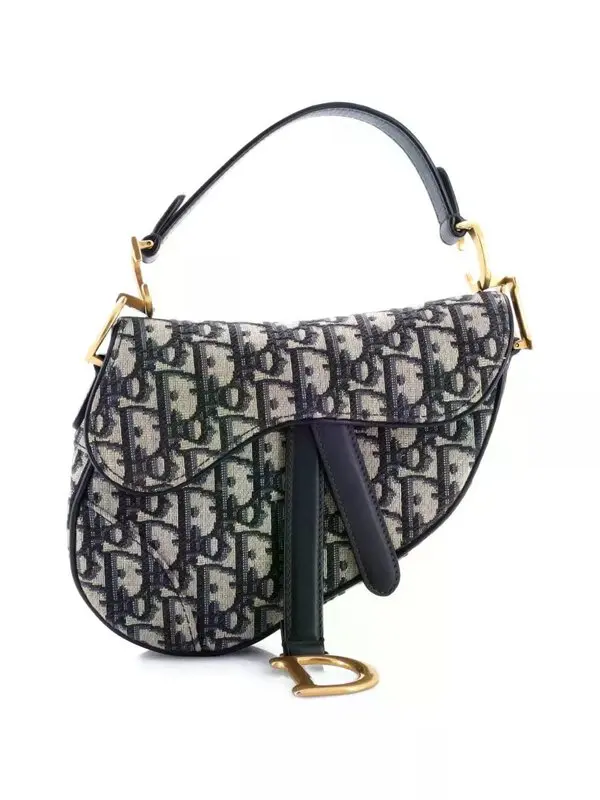 Dior Saddle Handbag Oblique Canvas Mini - Blue