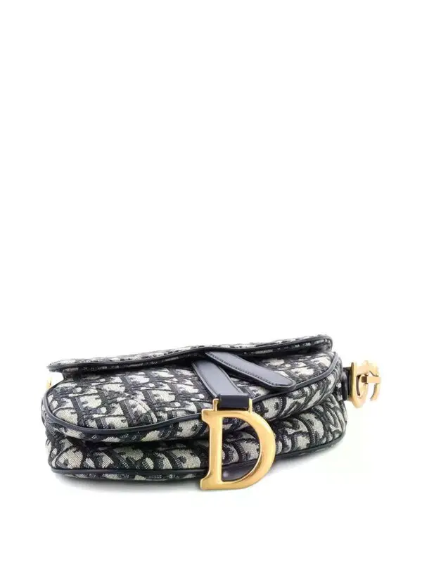 Dior Saddle Handbag Oblique Canvas Mini - Blue