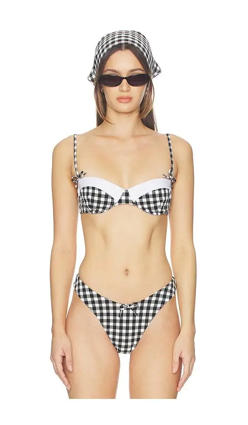 Tularosa Eppie Top In Black - Black & White Gingham