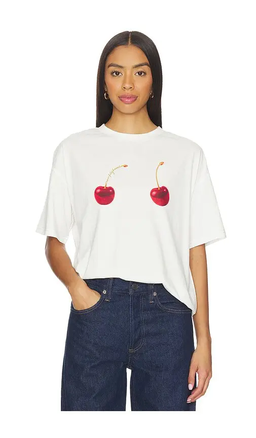 NEVER FULLY DRESSED Cherry Boob T-shirt - White