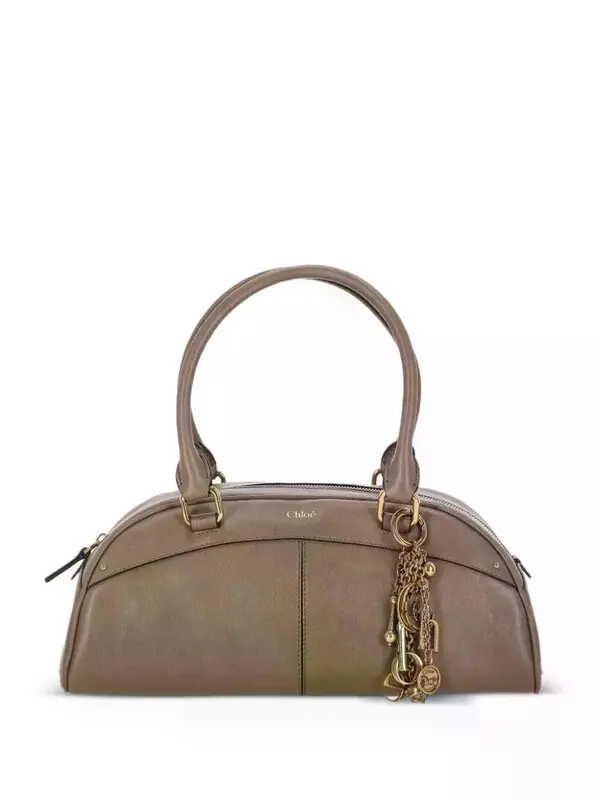 Chloé Leather Shoulder Bag With Logo Charm