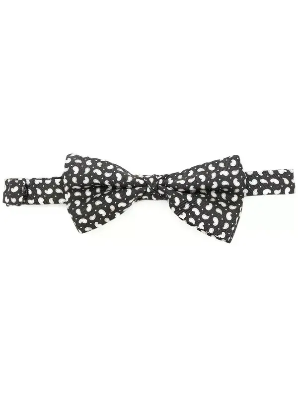 Etro Paisley Print Bow Tie - Black