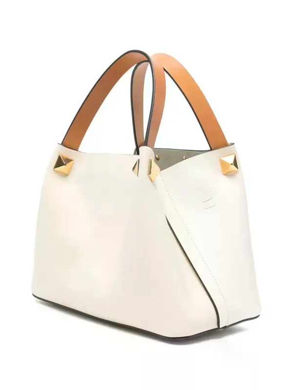 Valentino Garavani Vlogo Signature Tote Bag With Stud Embellishments - Neutrals