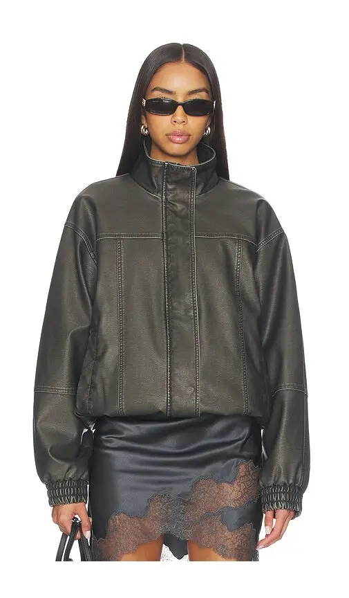 Superdown Jaide Faux Leather Bomber