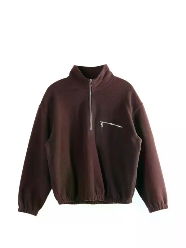 RIER Half-zip Fleece Sweatshirt - Brown