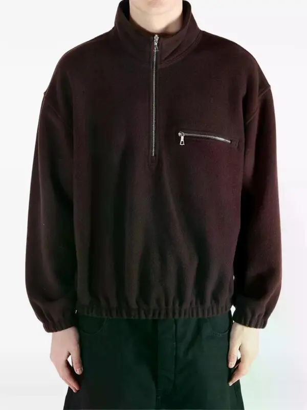 RIER Half-zip Fleece Sweatshirt - Brown