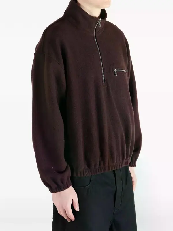 RIER Half-zip Fleece Sweatshirt - Brown